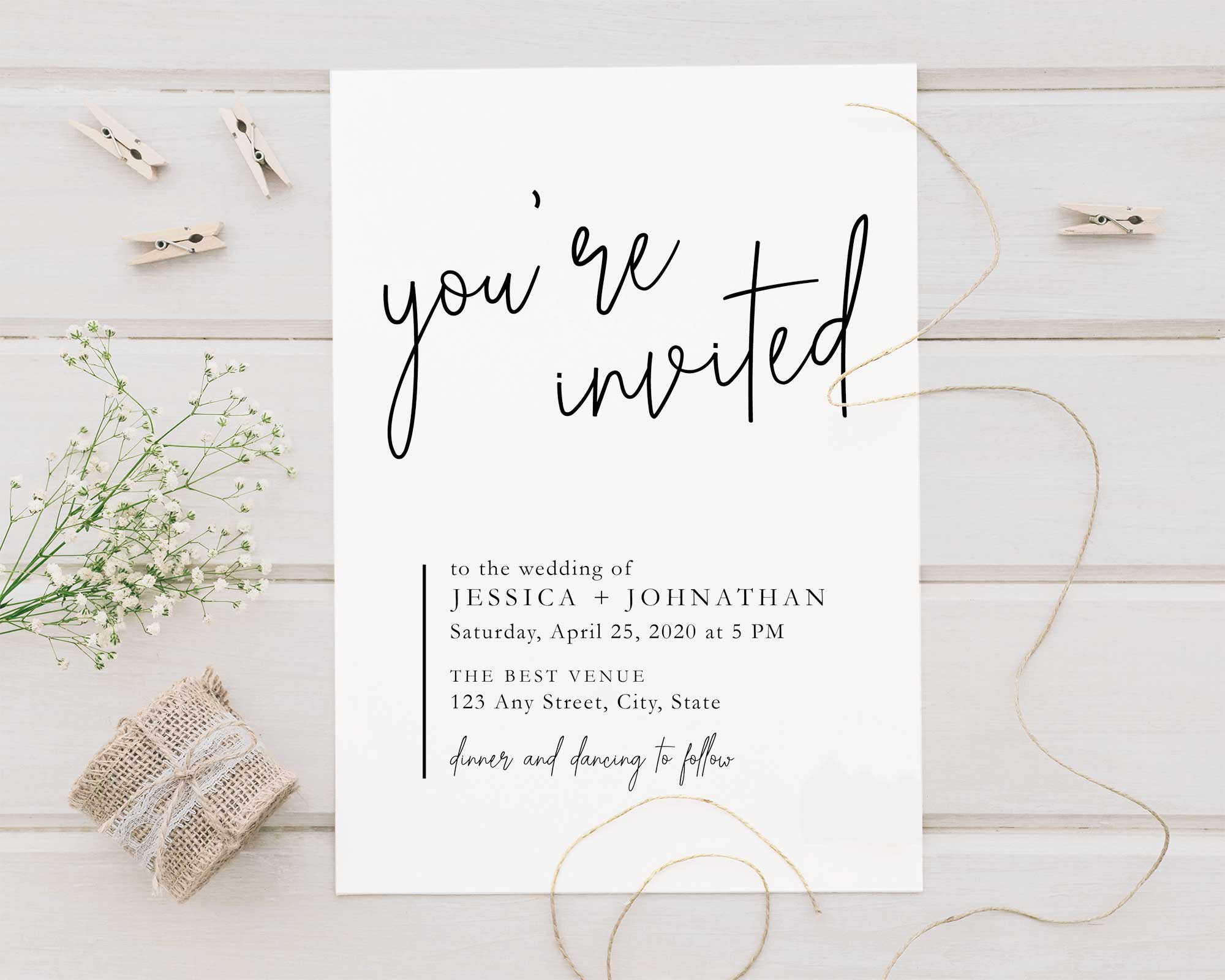 Cursive Font Invitations | Go Print Plus
