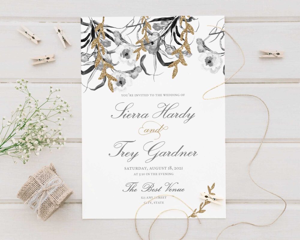 Elegant Gold Invitations | Go Print Plus