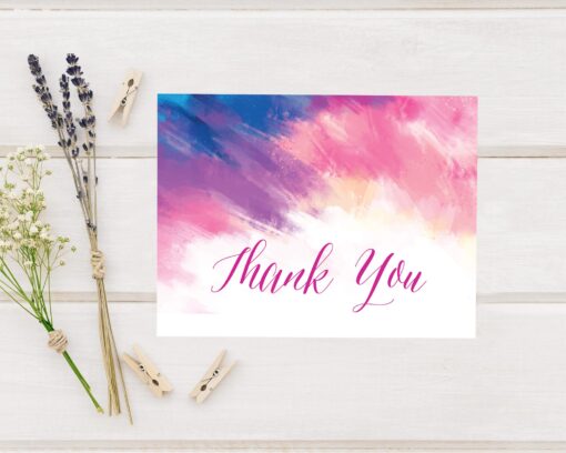 Color Splash Thank You Card | Go Print Plus