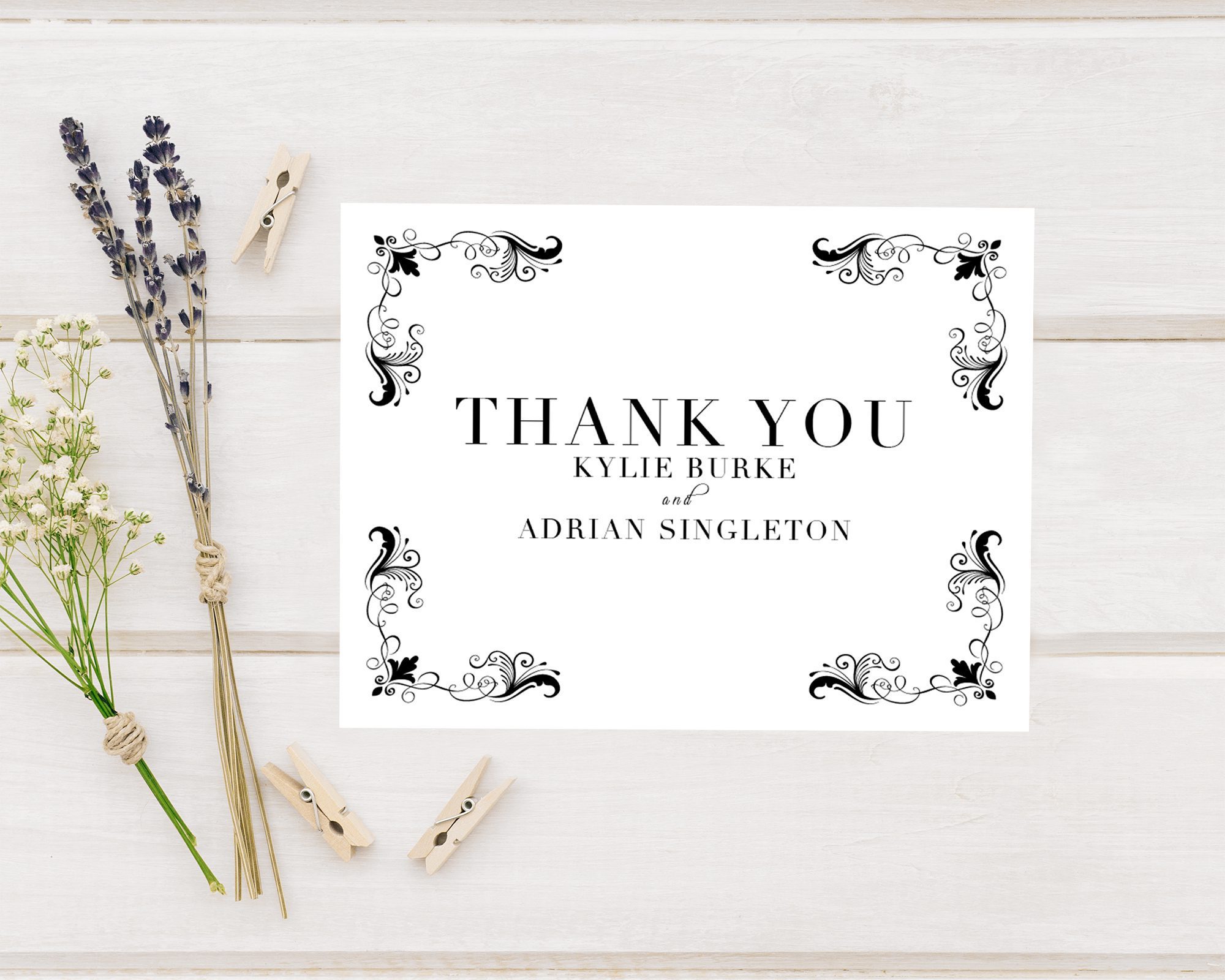 Minimal Border Thank You Card | Go Print Plus